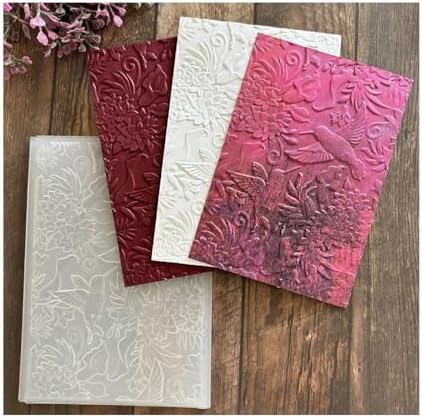 Amazon.com: Qoiseys 3D Cherry Blossom Rose Plastic Embossing Folders ...