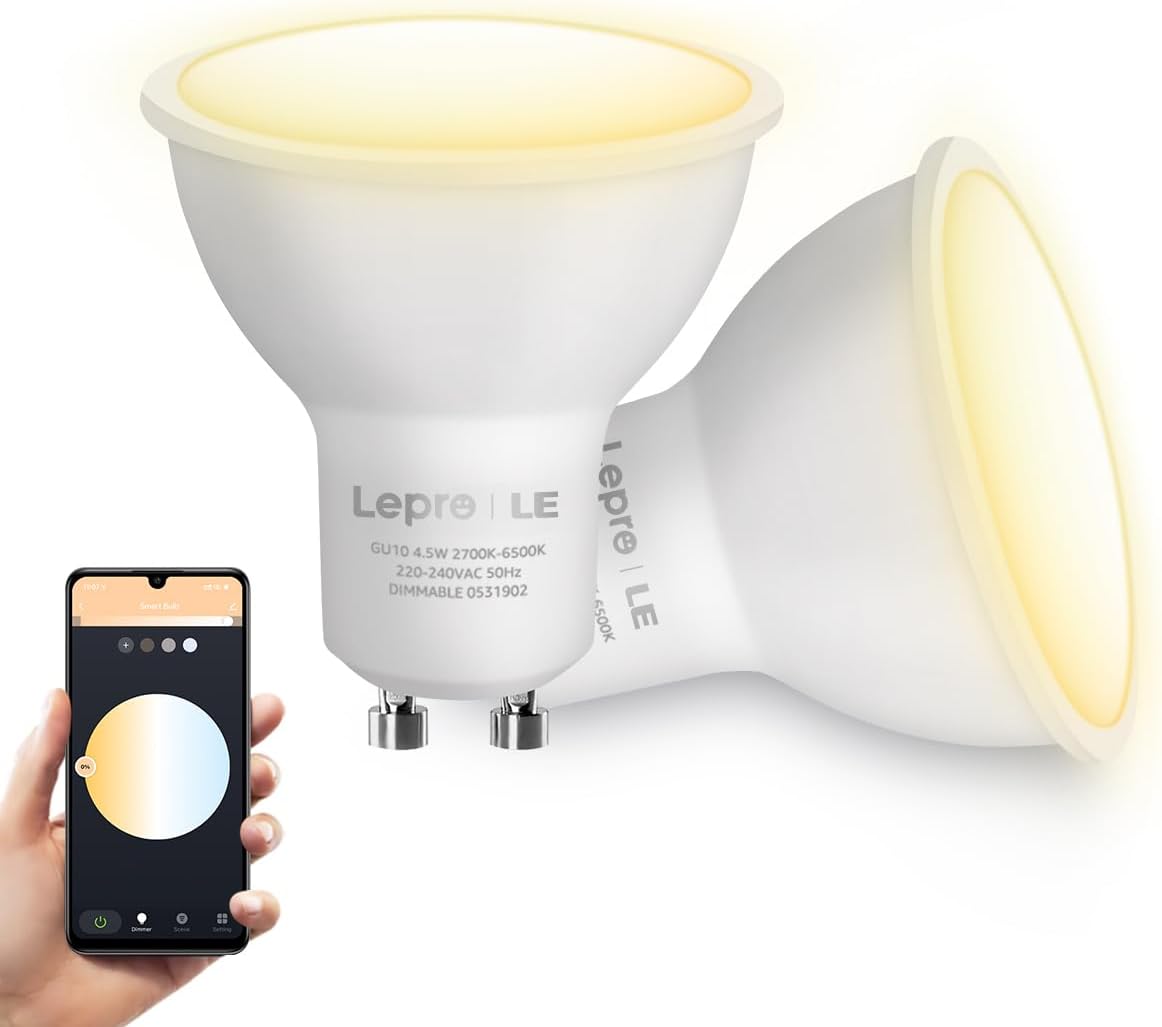 Lepro GU10 Smart Bulbs, Warm to Cool White Dimmable LED Spot Lights ...