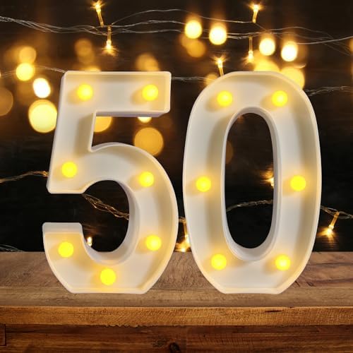 Treela 8.7'' Decorative LED Light up Numbers, Light up Number Sign for ...