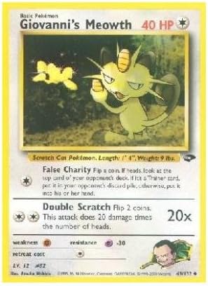 Amazon.com: 1st Edition Pokemon Giovanni's Meowth - Gym Challenge - 43 ...