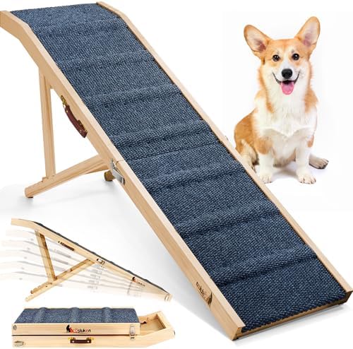 𝟐𝟎𝟐𝟓 𝐔𝐩𝐠𝐫𝐚𝐝𝐞𝐝 Dog Ramp for Bed, L64 Foldable Pet Ramp for Small Large ...