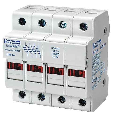 Amazon | Mersen USCC ウルトラセーフ モジュラーヒューズホルダー 視覚指示付き 3+Nポール 600VAC/VDC ...