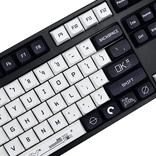 MOLGRIA B42 Keycaps, 128 Set Dark Blue and White Keycaps for Mechanical ...
