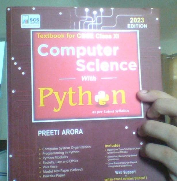 Computer Science With Python: Textbook For Cbse Class 11 (2023-24 Examination) : Preeti Arora ...