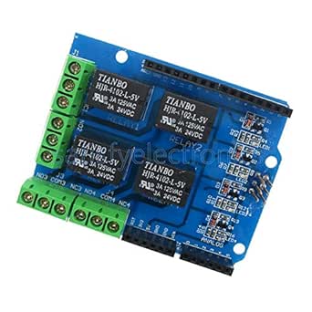 Amazon.com: Relays Four Channel Relay Shield 5V 4 Channel Relay Shield ...