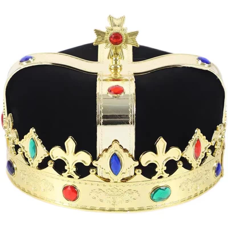 Royal Jeweled King’s Crown For Unisex Halloween Costume Prom Cosplay ...