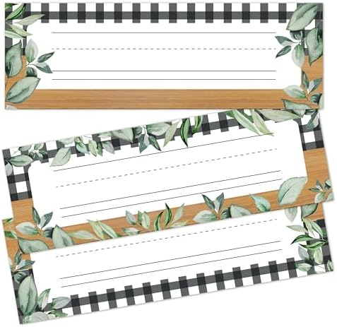 Amazon.com: Name Tags for Classroom Cubbies, 30 Greenery Name Plates ...