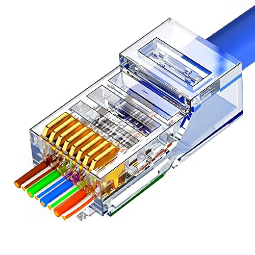 VIVOCH 50 Pcs Cat6 RJ45 Pass Through Connectors, Cat6 RJ45 Pass Through ...