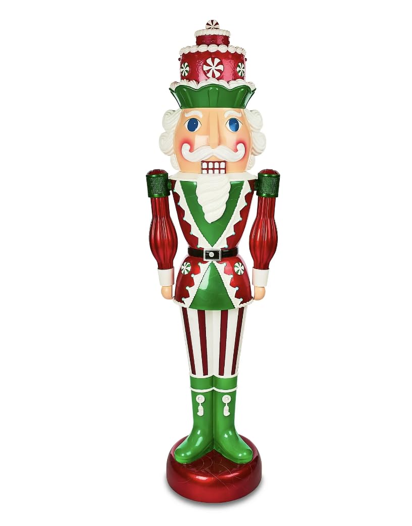 Amazon.com: Holiday Time Peppermint Nutcracker Decoration, 72 in, with ...