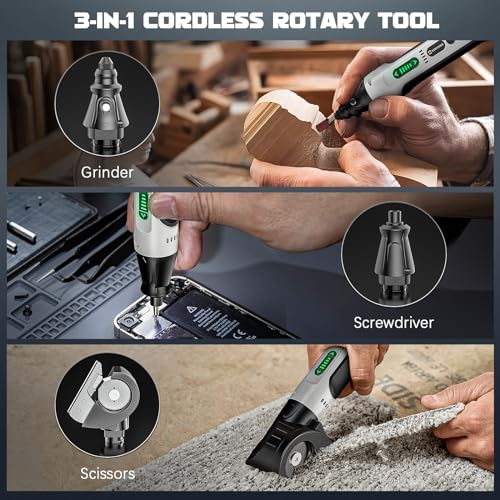 Snapklik.com : Mini Cordless Rotary Tool Kit, 3 In 1 Multi-Purpose
