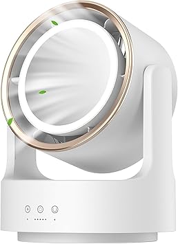 Amazon.com: Desk Fan,Personal Desktop Fan with LED Light Makeup Mirror ...