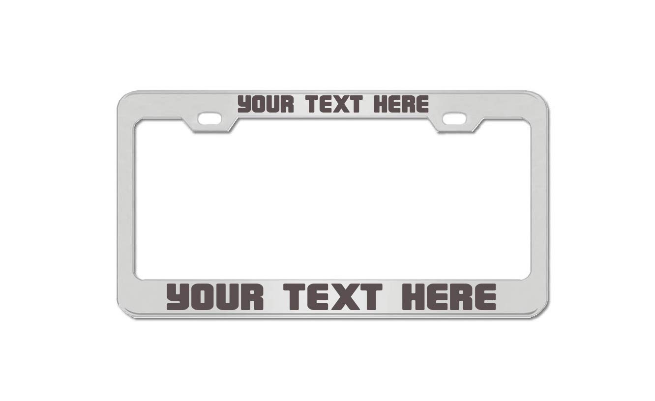 Amazon.com: Chrome Engraved Laser Engraved Custom License Plate Frame ...