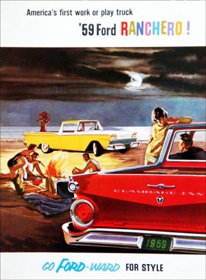1959 Ford Ranchero Color Sales Brochure (With Racing Decal): Amazon.com ...