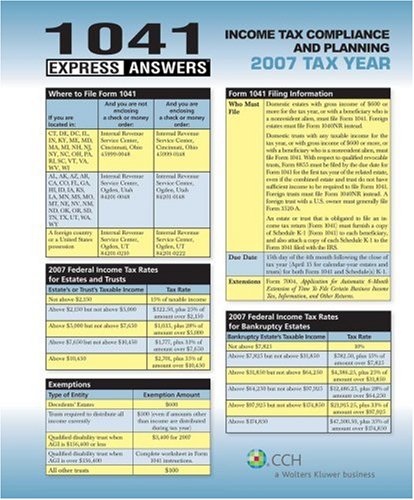 1041 Express Answers (2008) : CCH Tax Law Editors: Amazon.in: Books