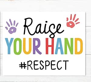 Amazon.com: Raise Your Hand Poster, Educational Charts & Classroom ...