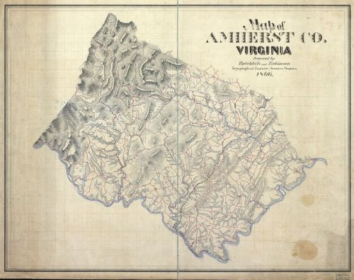 Civil War Map Reprint: Map of Amherst Co. Virginia: Amazon.com: Books