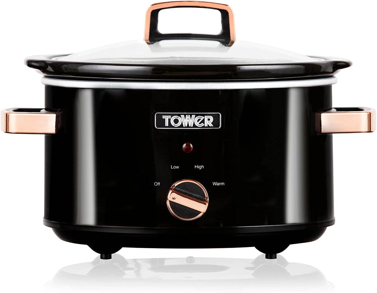 Tower T16019RG Infinity Slow Cooker with 3 Heat Settings & Keep Warm ...