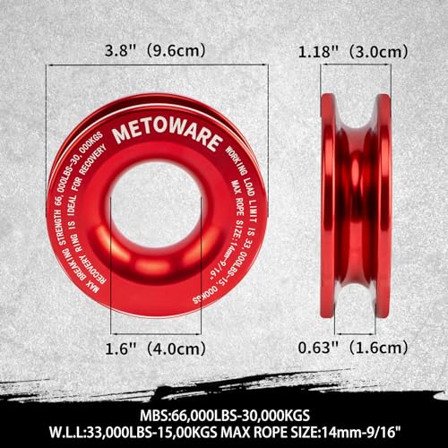 Snapklik.com : METOWARE Snatch Block Ring, Winch Pulley