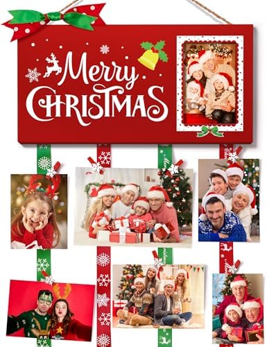 Amazon.com: Farochy Christmas Card Holder Picture Board Frames Collage ...