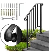 Metty Metal Handrails for Outdoor Steps-Fits 1 to 5 Steps - Durable and ...