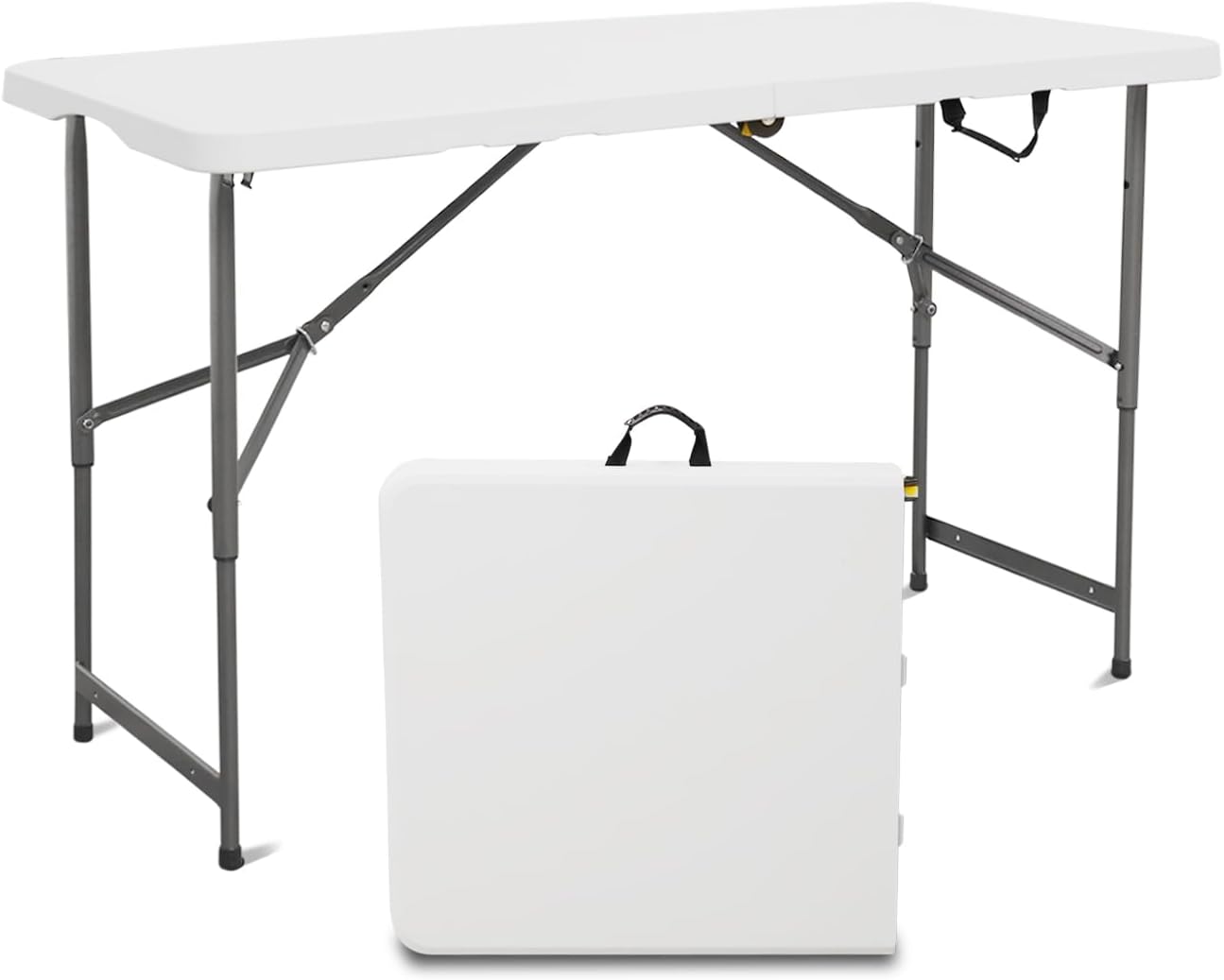 Amazon.com: Plainsity 4ft Plastic Folding Table - Portable, Foldable ...