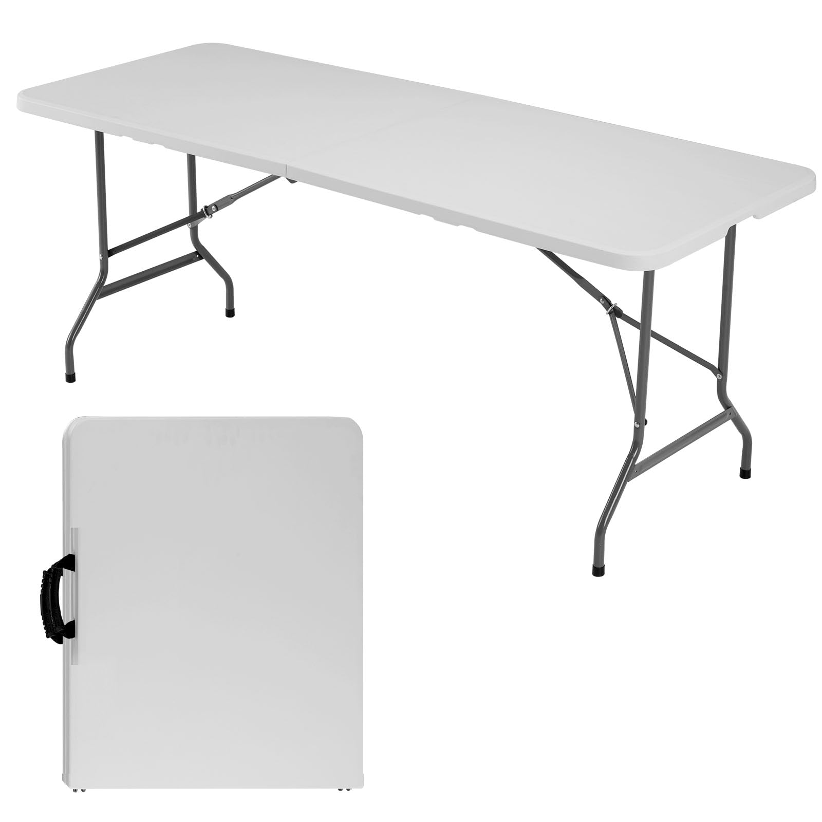 Amazon.com : Sweetcrispy 6ft Plastic Folding Table Outdoor Indoor Heavy ...