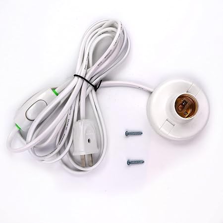 Maxmoral 1.8m E27 Bulb Base Adaptor Switch Cable Hanging Lamp Light ...