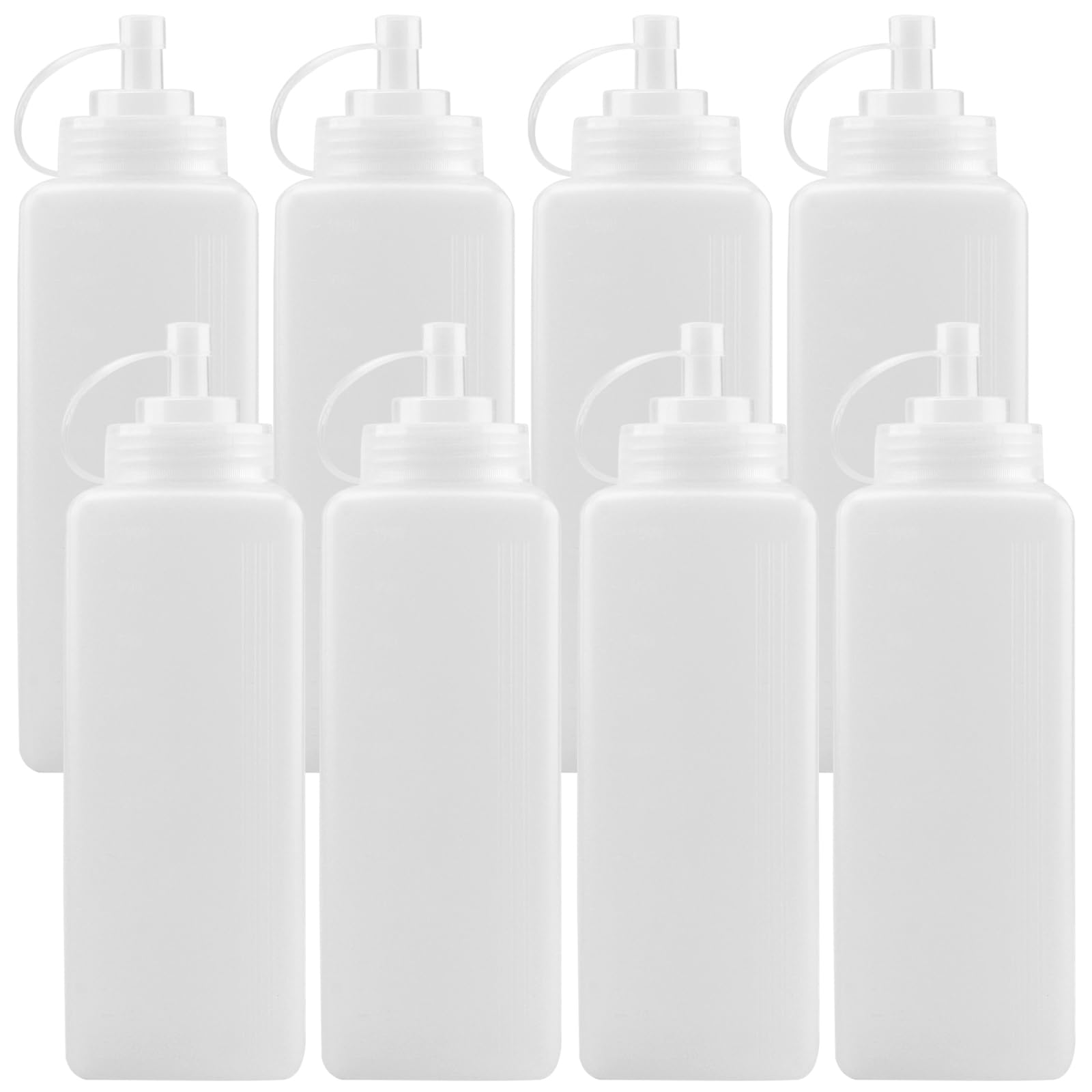 DAKFOOK 8 Pack 1000ml Squeeze Sauce Bottles, 34oz Square Plastic ...