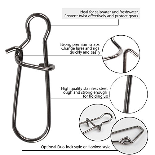 Snapklik.com : Sinker Slides, 100 Pack Duo Lock Snap Sliding Swivels ...