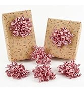Amazon.com: HUIHUANG Red Bows for Gift Wrapping, Red Curly Ribbon Bows ...