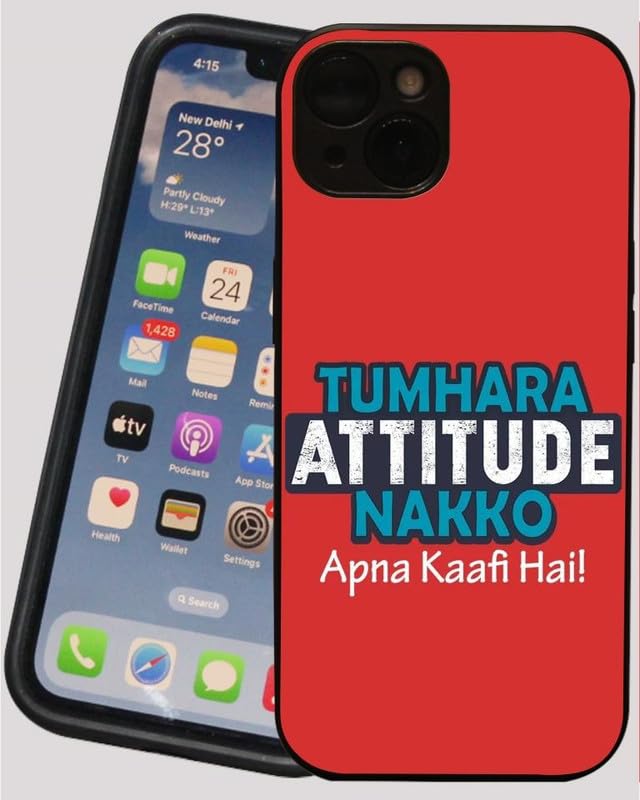 Tumhara Attitude Nakko Apna Kaffi Hai 2D Back Cover for iPhone 15 ...