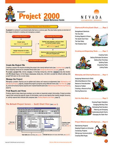 Microsoft Project 2000: Quick reference guide: Nevada Learning Series ...