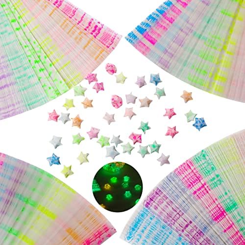 Amazon.com : 840Pcs Origami Star Paper Strips, Luminous Oragami Paper ...
