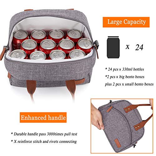 Insulated Lunch Box Bag with Detachable Shoulder Strap & Carry Handle ...