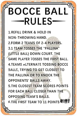 Amazon.com: Bocce Ball Rules Vintage Metal Tin Sign,Scoring Rules ...