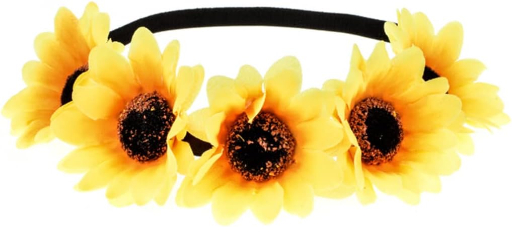 Amazon.com : WOVOWOVO 2 Packs Daisy Flower Crown Headbands For Women ...