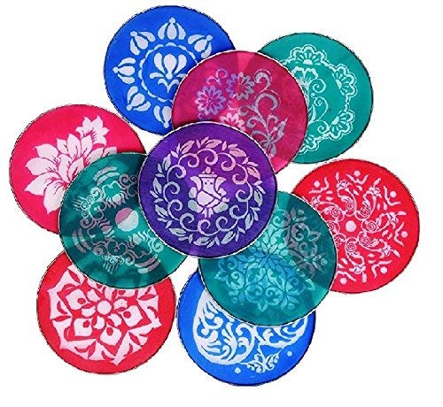 Buy DMS RETAIL Rangoli Set of 5 Big Size Rangoli Stencils and White ...