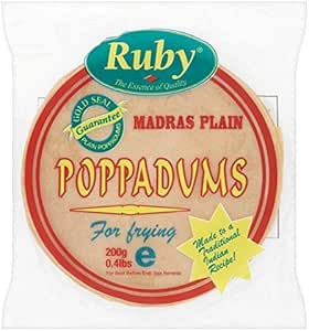 Ruby Plain Madras Poppadums - 200g (0.44lbs) : Amazon.ca: Grocery ...
