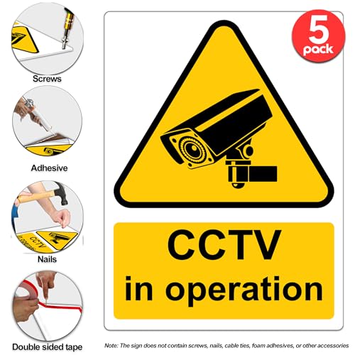RDLCAR CCTV In Operation Warning Sign – Security Camera Warning ...