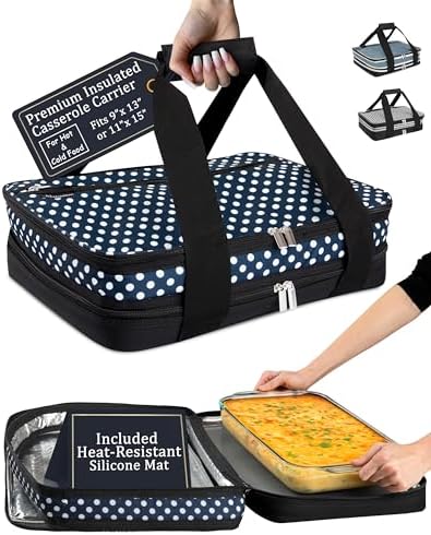 Amazon.com: esouler Double Insulated Casserole Carrier Bag Hot & Cold ...