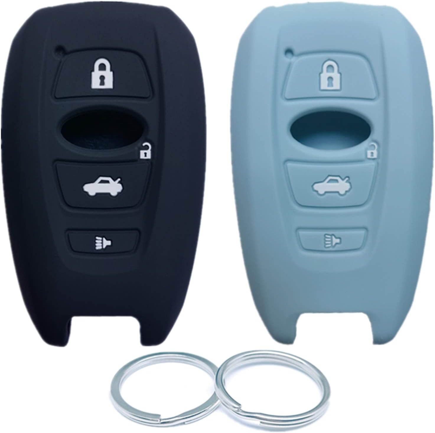 Amazon.com: RUNZUIE 2Pcs 4 Buttons Silicone Smart Key Fob Cover ...