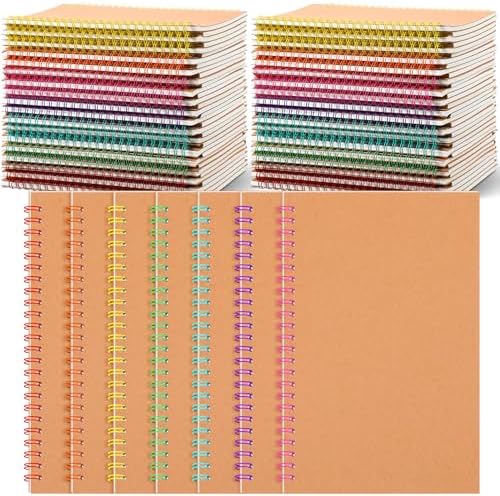 Amazon.com : Yeaqee 56 Pack A5 Spiral Notebooks Bulk 8.5 x 5.5 College ...