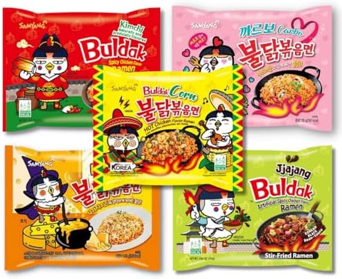 Amazon.com : Samyang Spicy Chicken Hot Ramen Noodle Buldak Variety Pack ...