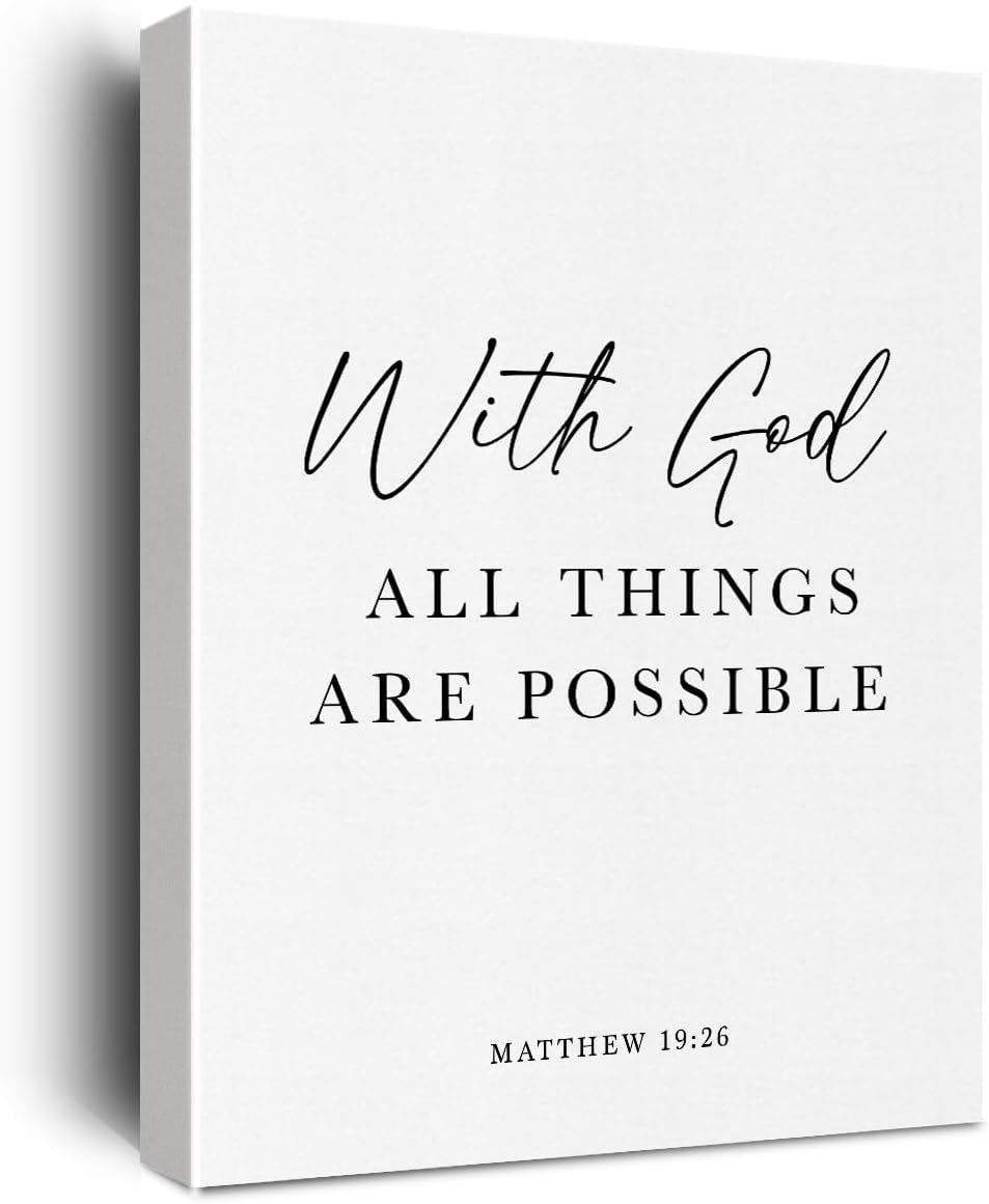 Amazon.com: Inspirational Christian Canvas Wall Art 11.5x15 Inch Framed ...