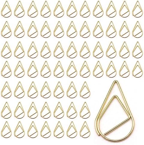 Metal Gold Paper Clips 200 Pieces Small Paperclips Office Cute Drop ...