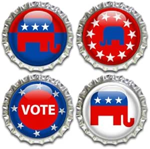 Amazon.com: Republican Bottle Cap Magnets: Refrigerator Magnets: Home ...