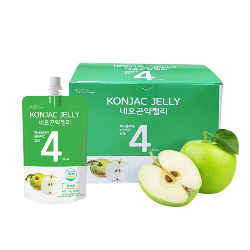 Neo Konjac Jelly Apple 1box (150ml x 10 packs), 4 Calories per Pouch ...