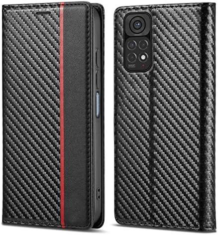 Pikkme Redmi Note 11 / Note 11S Flip Cover | PU Leather Finish | Carbon ...