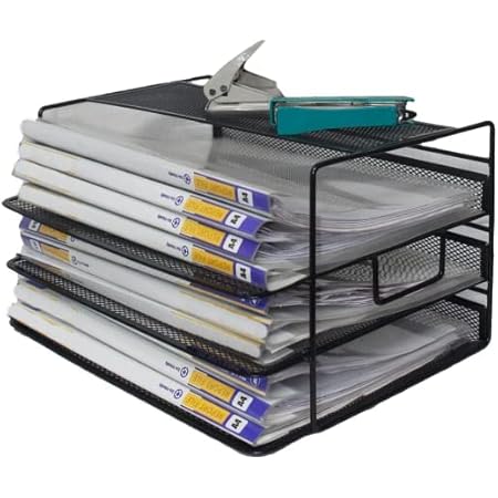 ORALLUS MS 3 Tier File Organizer/Paper/Letter/Office Desktop Tray/File ...