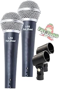 Amazon.com: Fat Toad Dynamic Vocal Microphones (2 Pack) with Clips ...